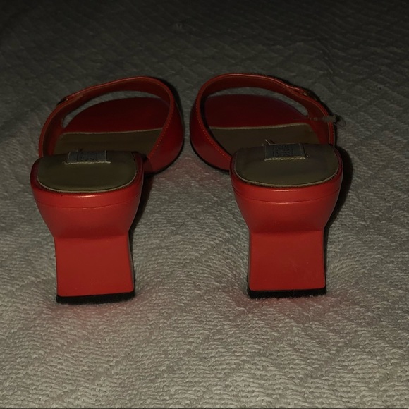 Studio C | Shoes | Studio C Deep Coral Slip On Mule Heel | Poshmark